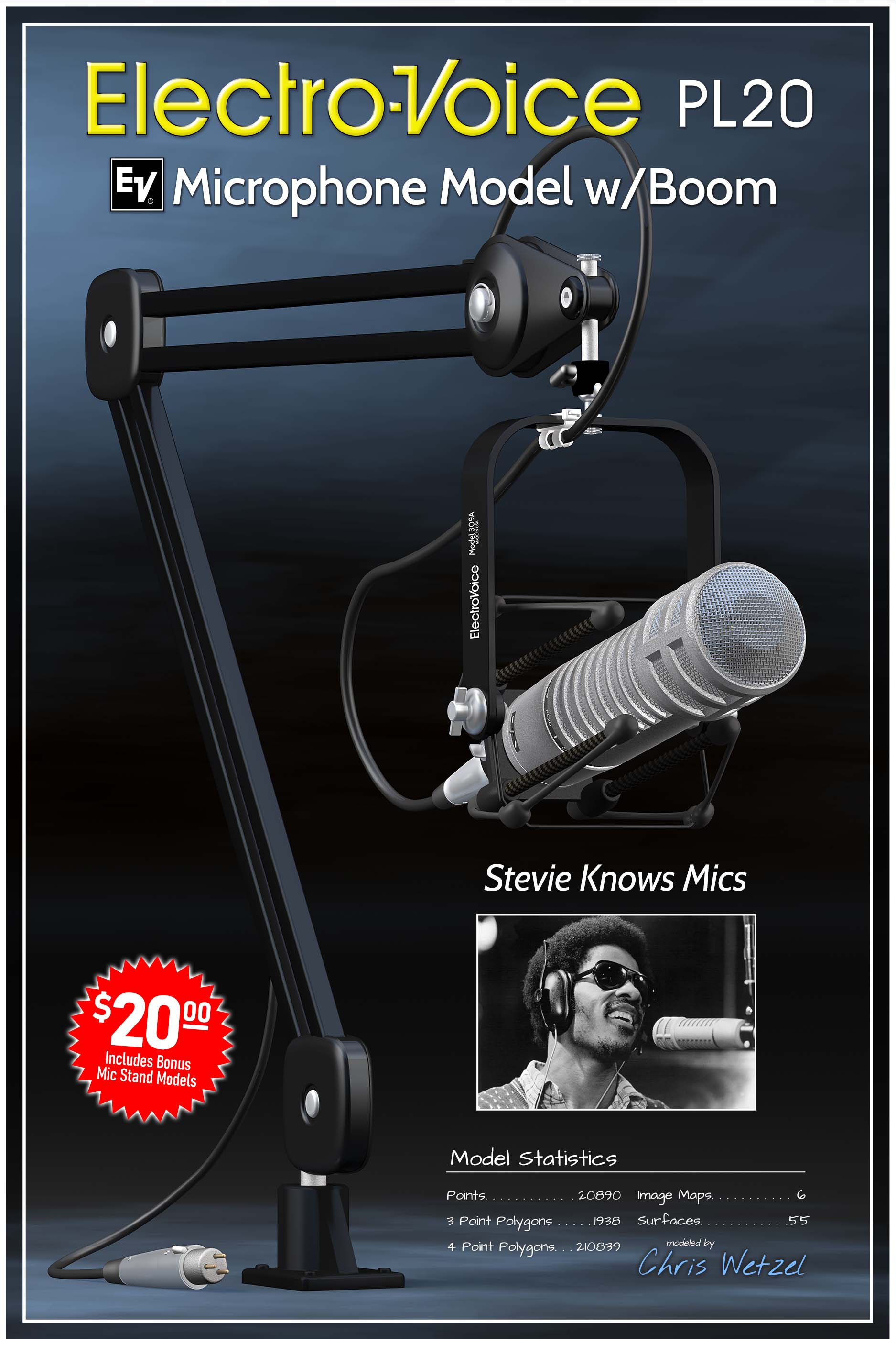 Electro Voice PL20 Microphone Model